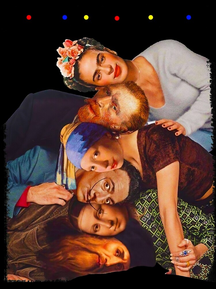 "Frida-Kahlo-Van-Gogh-Mona-Lisa-Dali-Salvador-Friends Classic" Art ...