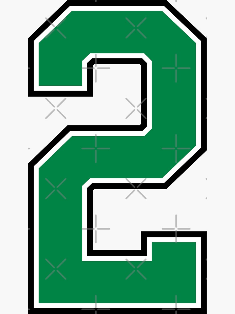 "2 number, green lucky sports two" Sticker for Sale by ArtIsParty ...