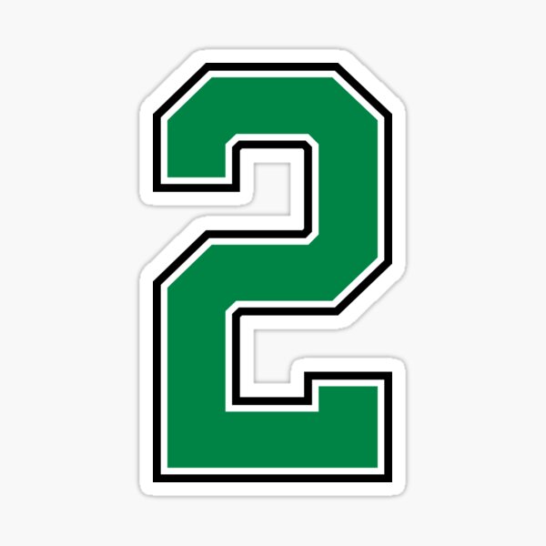 "2 number, green lucky sports two" Sticker for Sale by ArtIsParty ...