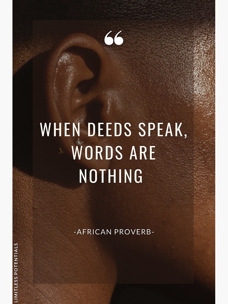 Lámina fotográfica «Las acciones hablan más fuerte que las palabras por ...