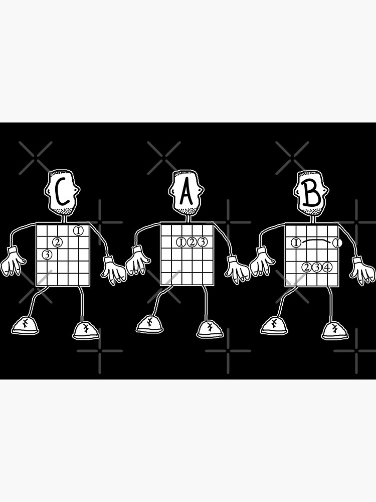 Cab Guitar Chords Chart Words Cartoon Drawings Design Premium Matte ...