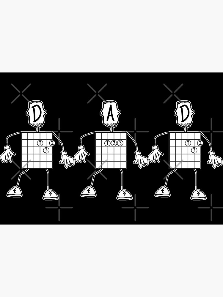 Dad Guitar Chords Chart Words Cartoon Drawings Design Premium Matte ...