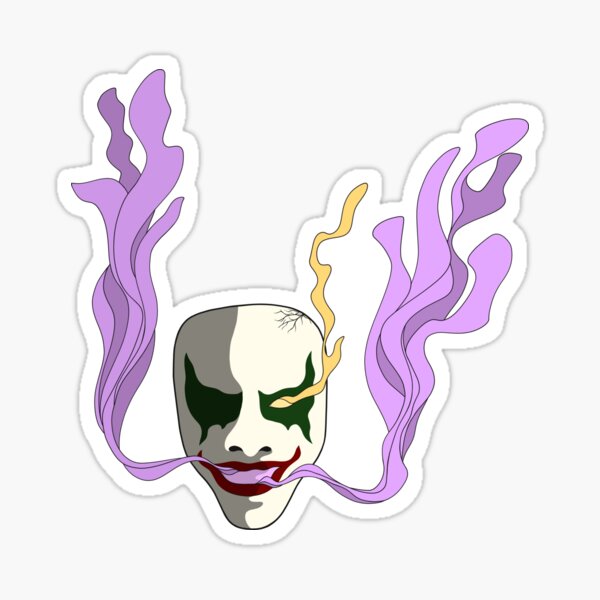 "The joker mask" Sticker for Sale by B-feng | Redbubble