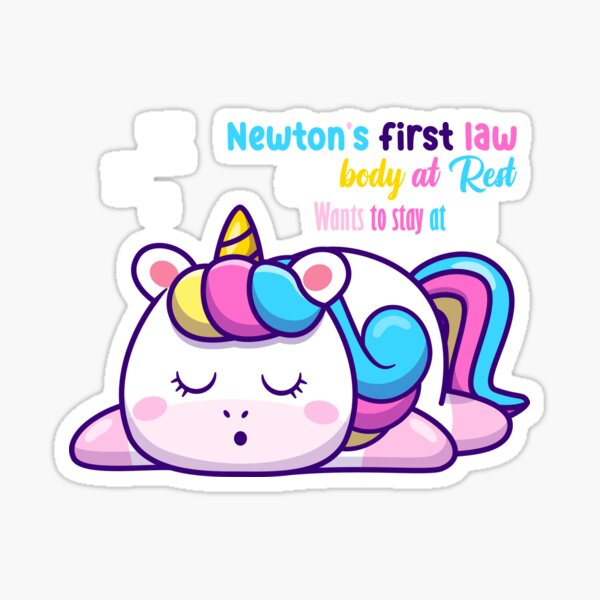 "Newton's first law" Sticker by ESSAFY-AYOUB | Redbubble