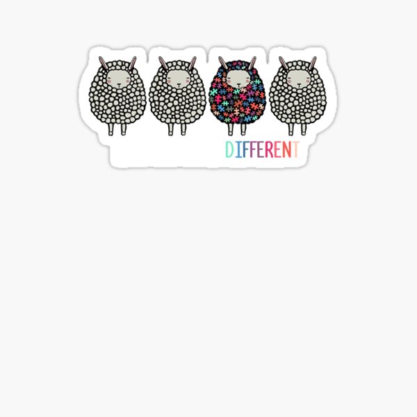"Autism Awareness Sheep It's Ok To Be Different" Sticker for Sale by ...