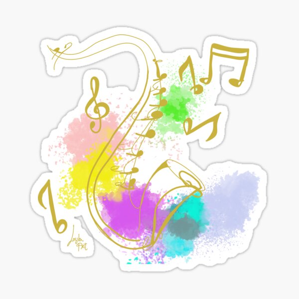 "Saxofon" Sticker for Sale by Boumehraz | Redbubble