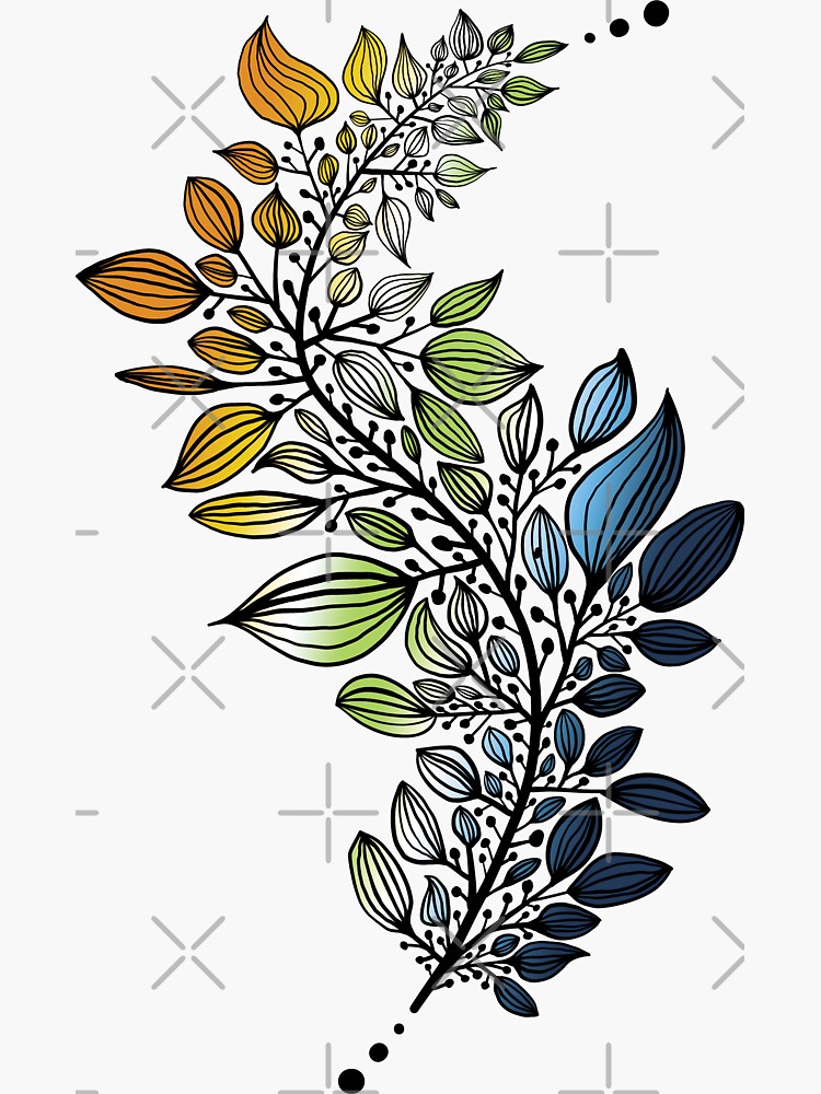 "Subtle Aroace Agender Flag Colored Leaves" Sticker by JunoJuniper ...