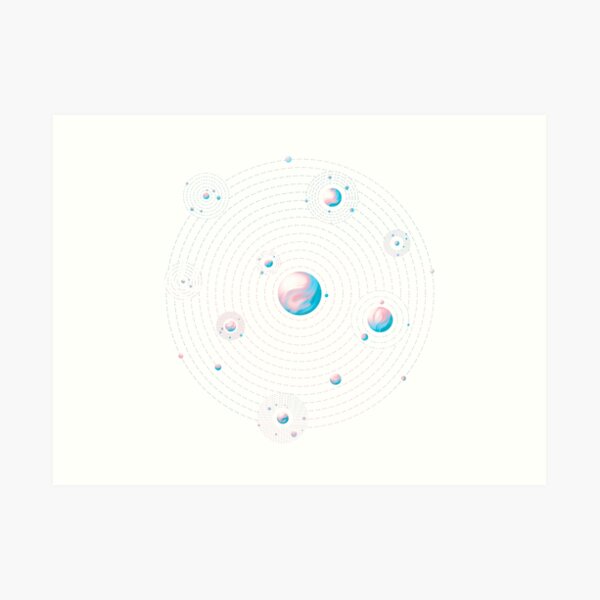 "LGBTQ Pride Solar System Planets Trans Light" Art Print for Sale by ...