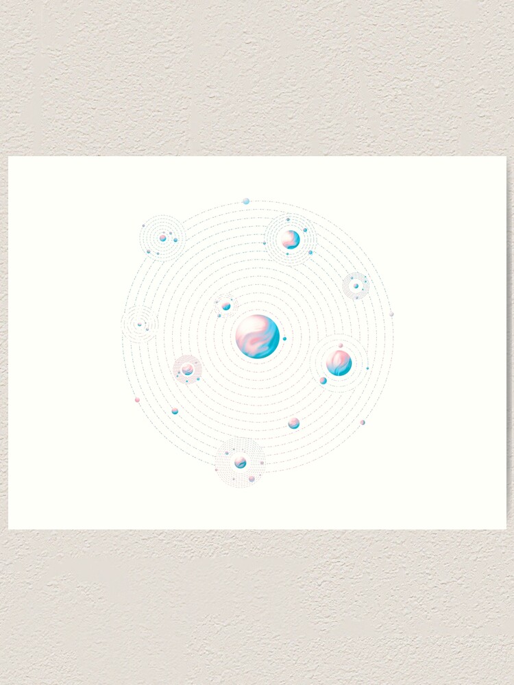 "LGBTQ Pride Solar System Planets Trans Light" Art Print for Sale by ...