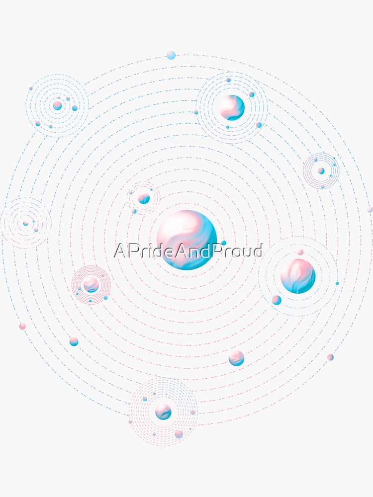 "LGBTQ Pride Solar System Planets Trans Light" Sticker by ...