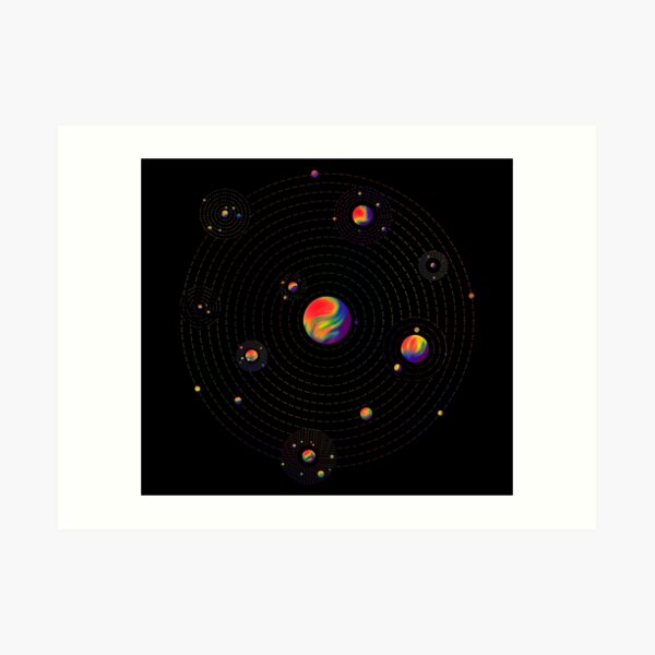 "LGBTQ Pride Solar System Planets LGBT Dark" Art Print by ...