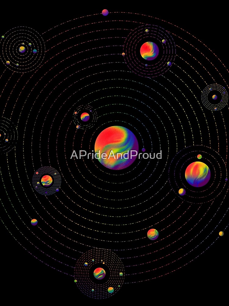 "LGBTQ Pride Solar System Planets LGBT Dark" T-shirt by APrideAndProud ...