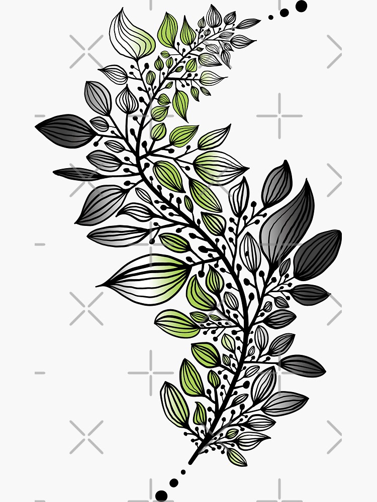 "Subtle Agender Flag Colored Leaves" Sticker for Sale by JunoJuniper ...