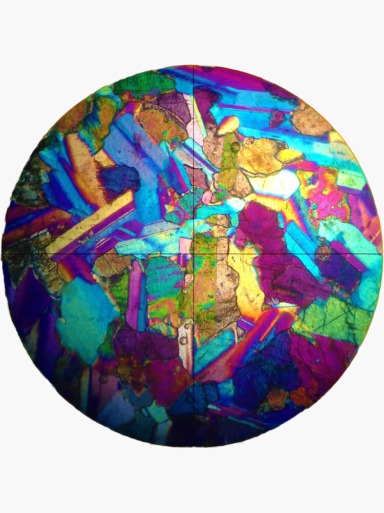 "Colorful Minerals Thin Section Under Microscope" Sticker by chickadj ...