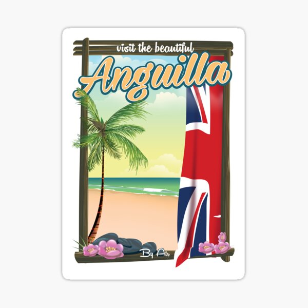 "Anguilla British Territory travel poster" Sticker for Sale by ...