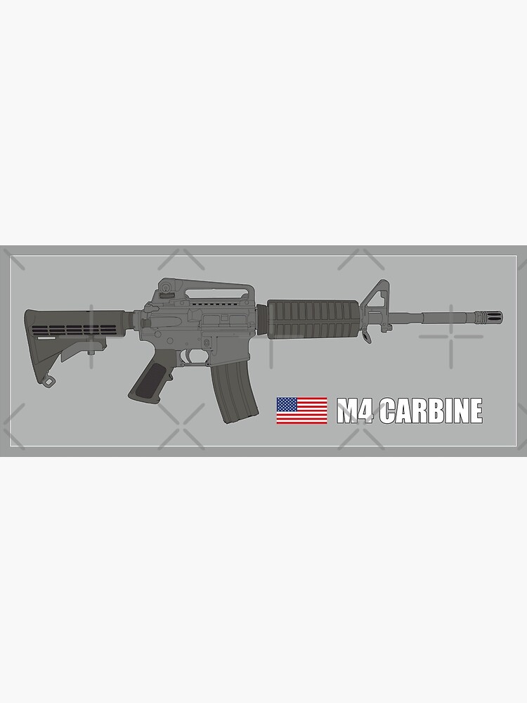 M4 Karabijn Tekeningen American Flag M4 Carbine #2 Digital Art By