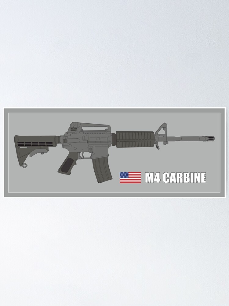 "US Army M4 Carbine color version" Poster by FAawRay | Redbubble
