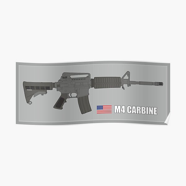 "US Army M4 Carbine color version" Poster by FAawRay | Redbubble