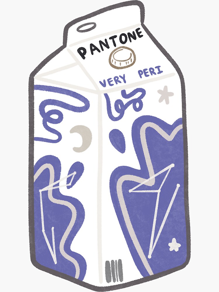 "Pantone Milk Carton - Very Peri" Sticker for Sale by chaoscorgi ...