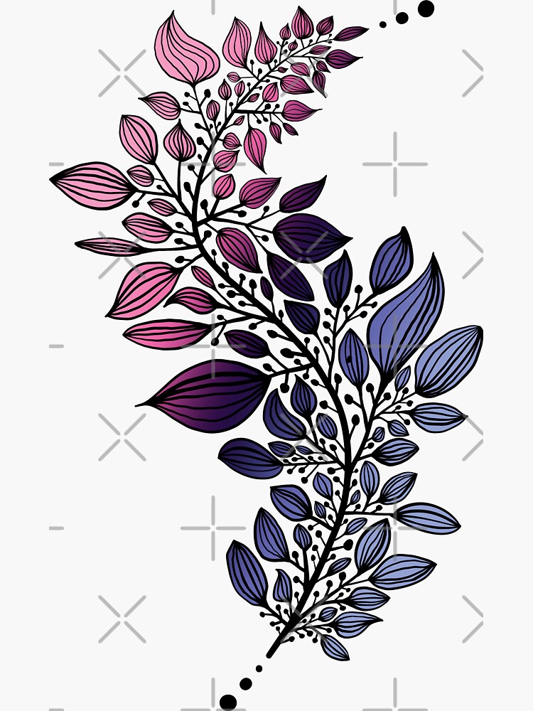 "Subtle Omnisexual Colored Leaves" Sticker for Sale by JunoJuniper ...