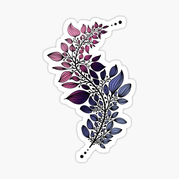 "Subtle Omnisexual Colored Leaves" Sticker for Sale by JunoJuniper ...