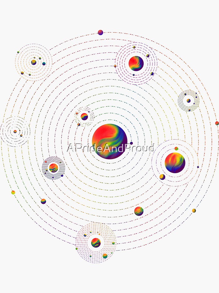 "LGBTQ Pride Solar System Planets LGBT Light" Sticker by APrideAndProud ...