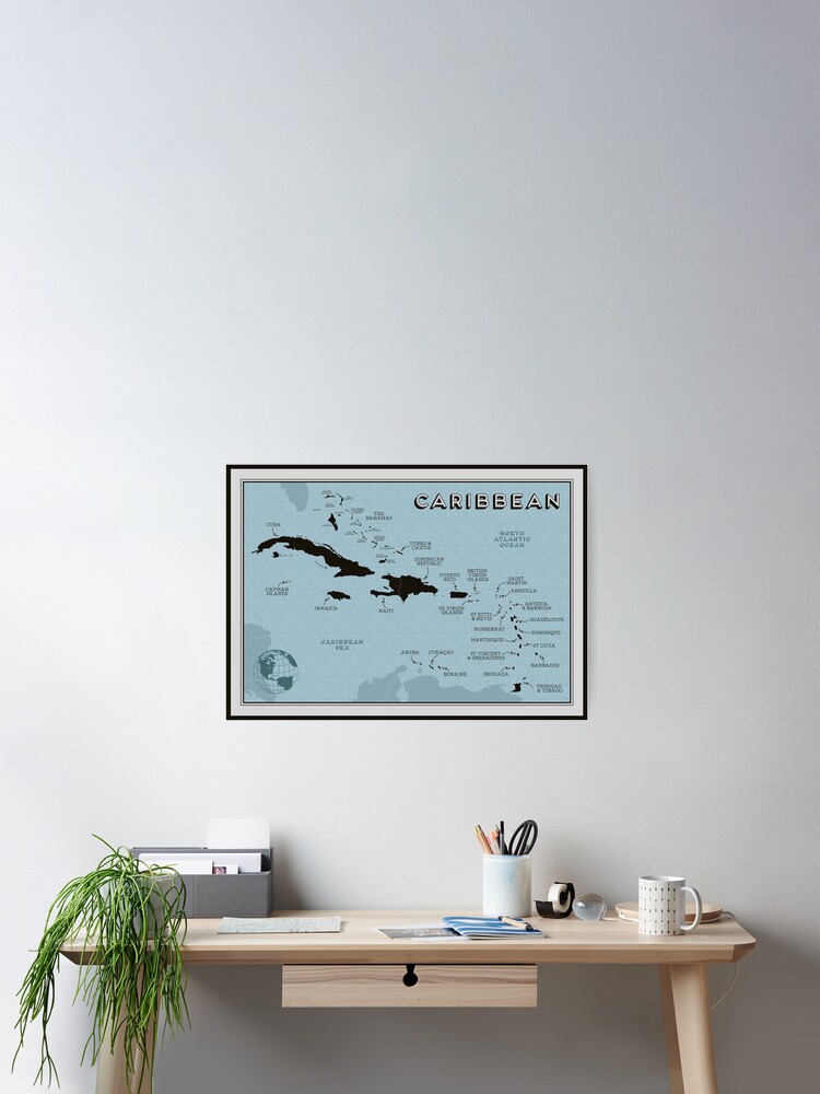 "Map of the Caribbean islands" Poster for Sale by paisleyday | Redbubble