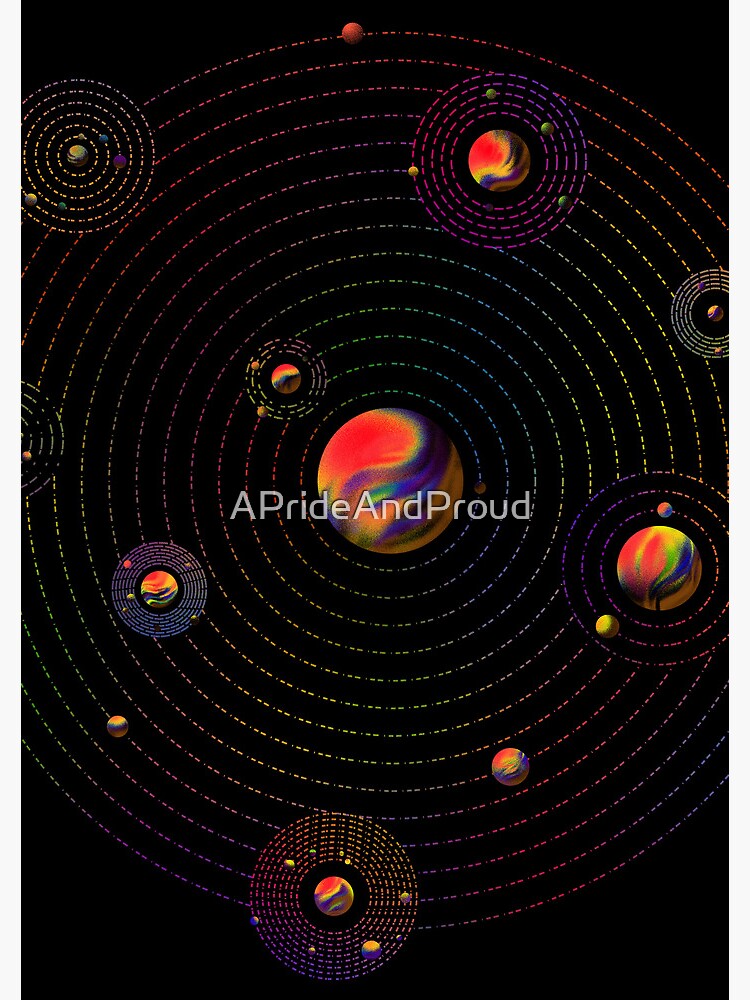 "LGBTQ Pride Solar System Planets LGBTQIA+ Dark" Spiral Notebook by ...