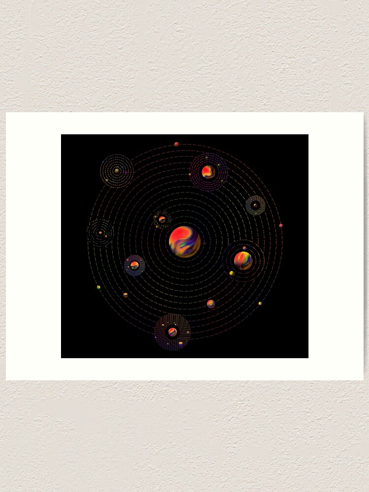 "LGBTQ Pride Solar System Planets LGBTQIA+ Dark" Art Print by ...