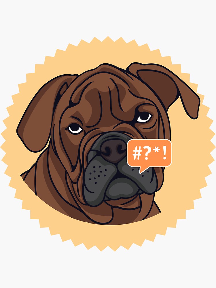 "Angry Dog " Sticker by Dressing-tops | Redbubble