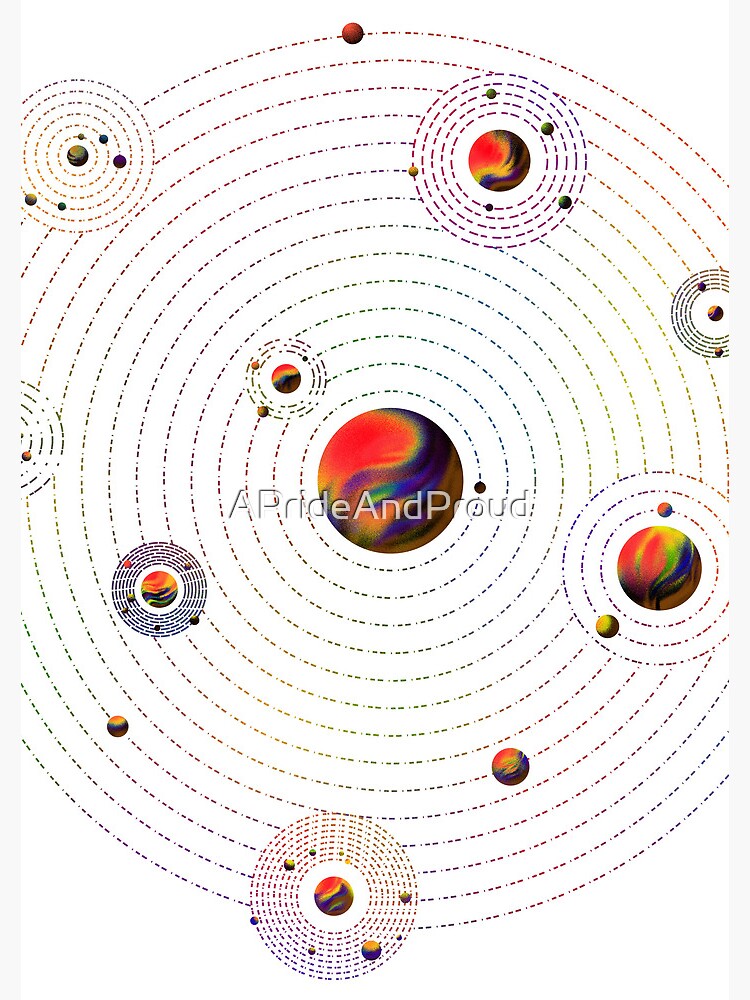 "LGBTQ Pride Solar System Planets LGBTQIA+ Light" Spiral Notebook by ...