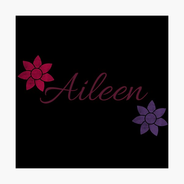 Lámina fotográfica «Aileen Floral Nombre Caligrafía Diseño Versión en ...