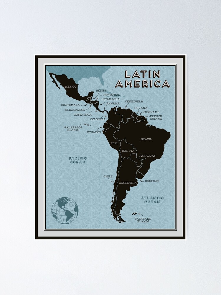 "Map of Latin America" Poster for Sale by paisleyday | Redbubble