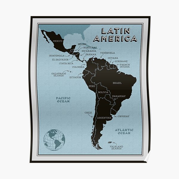 "Map of Latin America" Poster for Sale by paisleyday | Redbubble