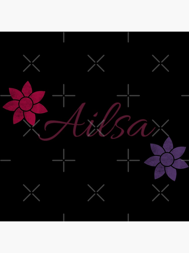 "Ailsa Floral Name Calligraphy Design Black Version" Poster for Sale by ...