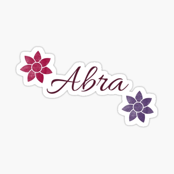 "Abra Floral Name Calligraphy Design" Sticker for Sale by SbMb2000 ...