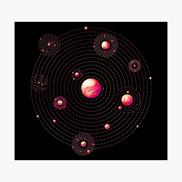 "LGBTQ Pride Solar System Planets Lesbian Dark" Photographic Print for ...