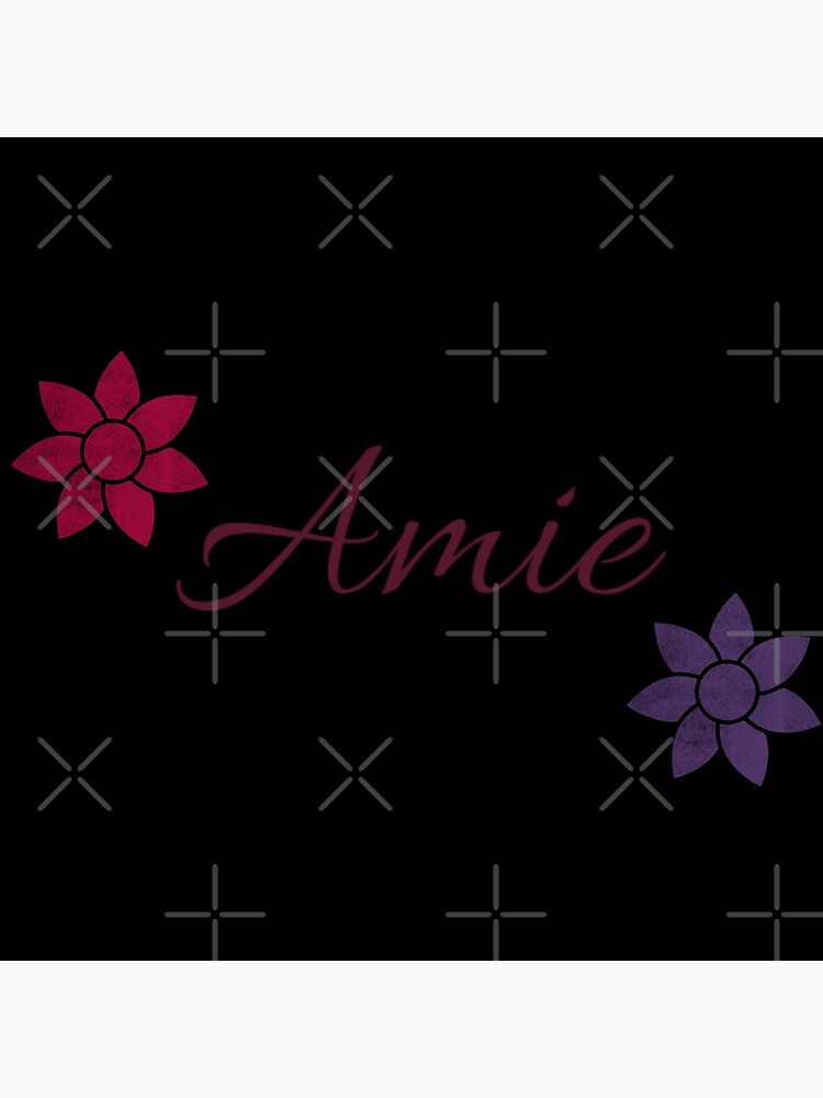 "Amie Floral Name Calligraphy Design Black Version" Poster for Sale by ...