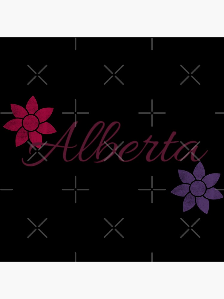 "Alberta Floral Name Calligraphy Design Black Version" Poster by ...