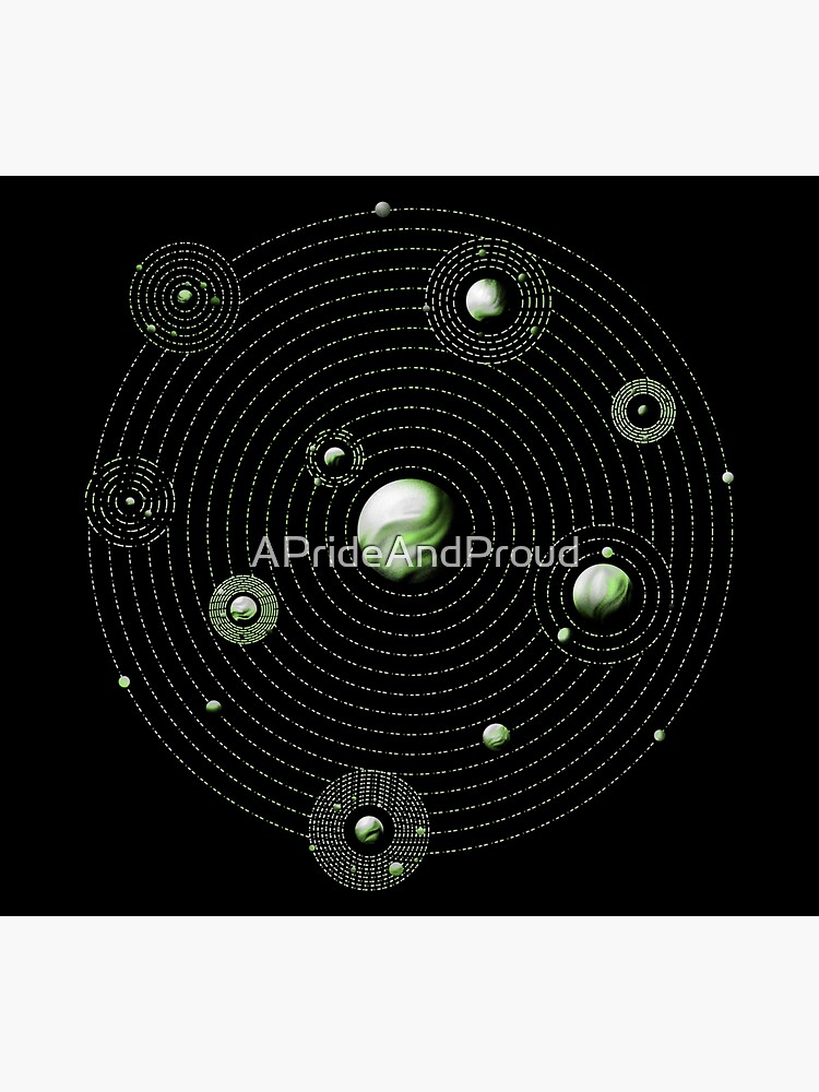 "LGBTQ Pride Solar System Planets Agender Dark" Sticker by ...