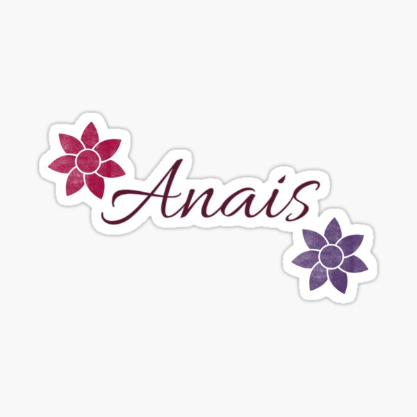 "Anais Floral Name Calligraphy Design Black Version" Sticker by ...