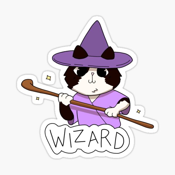 "DnD Kitty Classes: Cat Wizard" Sticker by lollipoprincess | Redbubble