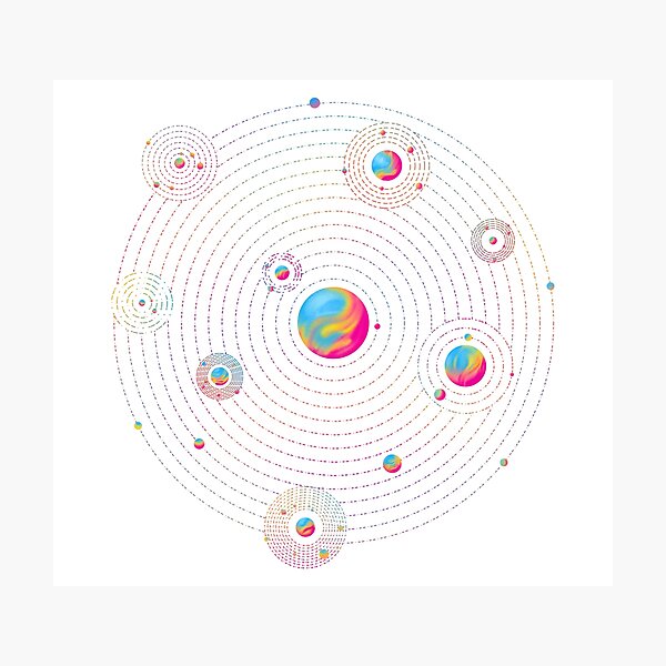 "LGBTQ Pride Solar System Planets Pansexual Light" Photographic Print ...