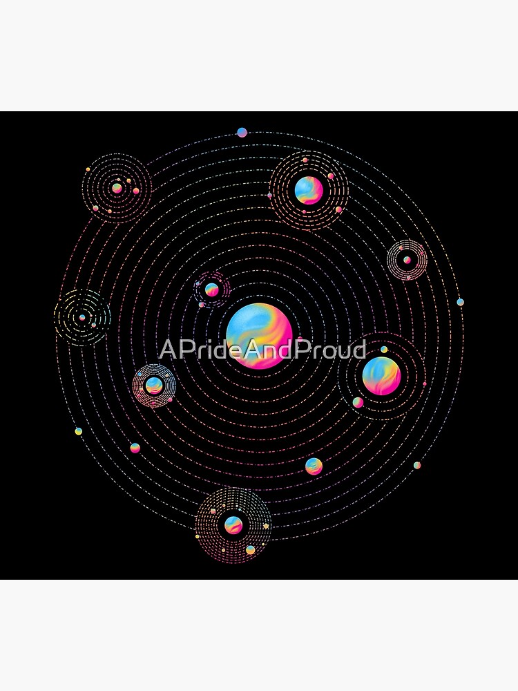"LGBTQ Pride Solar System Planets Pansexual Dark" Art Print for Sale by ...