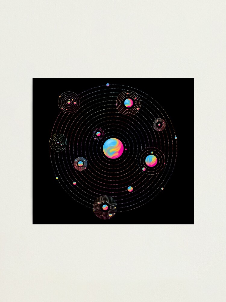 "LGBTQ Pride Solar System Planets Pansexual Dark" Photographic Print ...