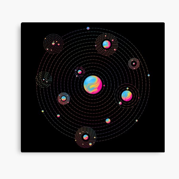 "LGBTQ Pride Solar System Planets Pansexual Dark" Canvas Print for Sale ...