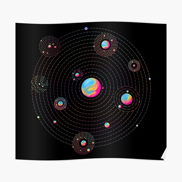 "LGBTQ Pride Solar System Planets Pansexual Dark" Poster by ...