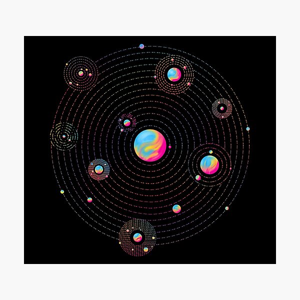 "LGBTQ Pride Solar System Planets Pansexual Dark" Photographic Print ...