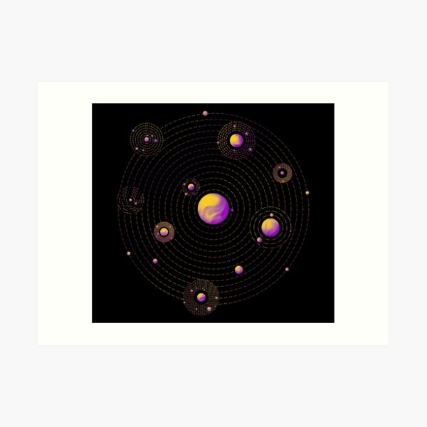 "LGBTQ Pride Solar System Planets Intersex Dark" Art Print for Sale by ...
