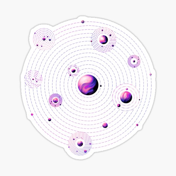 "LGBTQ Pride Solar System Planets Genderfluid Light" Sticker by ...